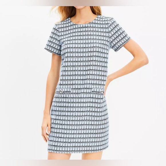 LOFT | Dresses | Loft Tweed Button Trim Sheath Dress | Poshmark